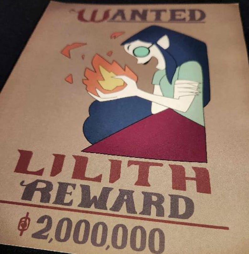 Lilith Wanted Poster - 8x10 Art Print - Wall Art - Etsy