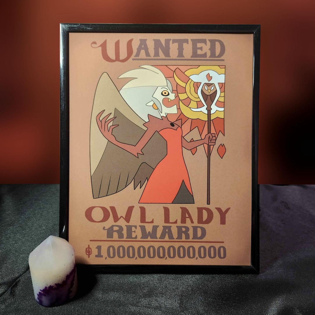 Owl Lady Wanted Poster - 8x10 Art Print - Wall Art - Etsy