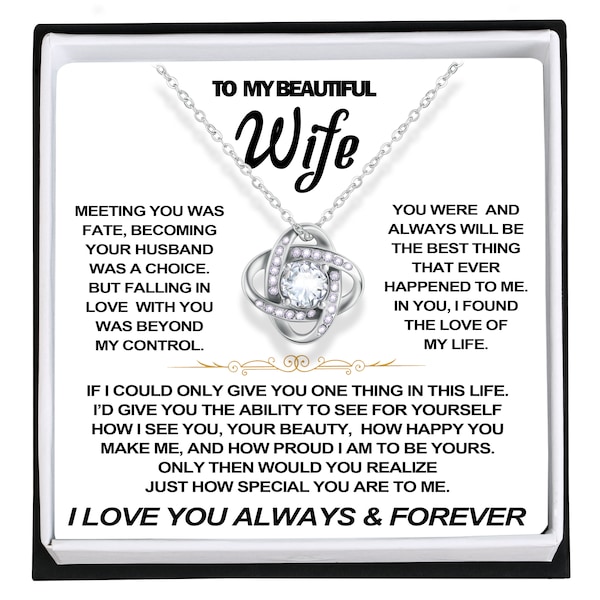 Love Knot Necklace My Wife - Etsy