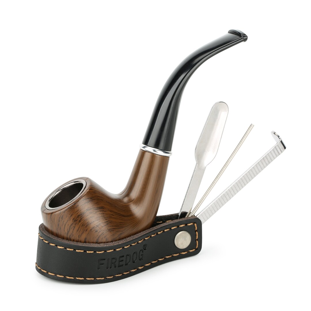 Pipe Holder Genuine Leather Tobacco Pipe Stand With Stainless - Etsy