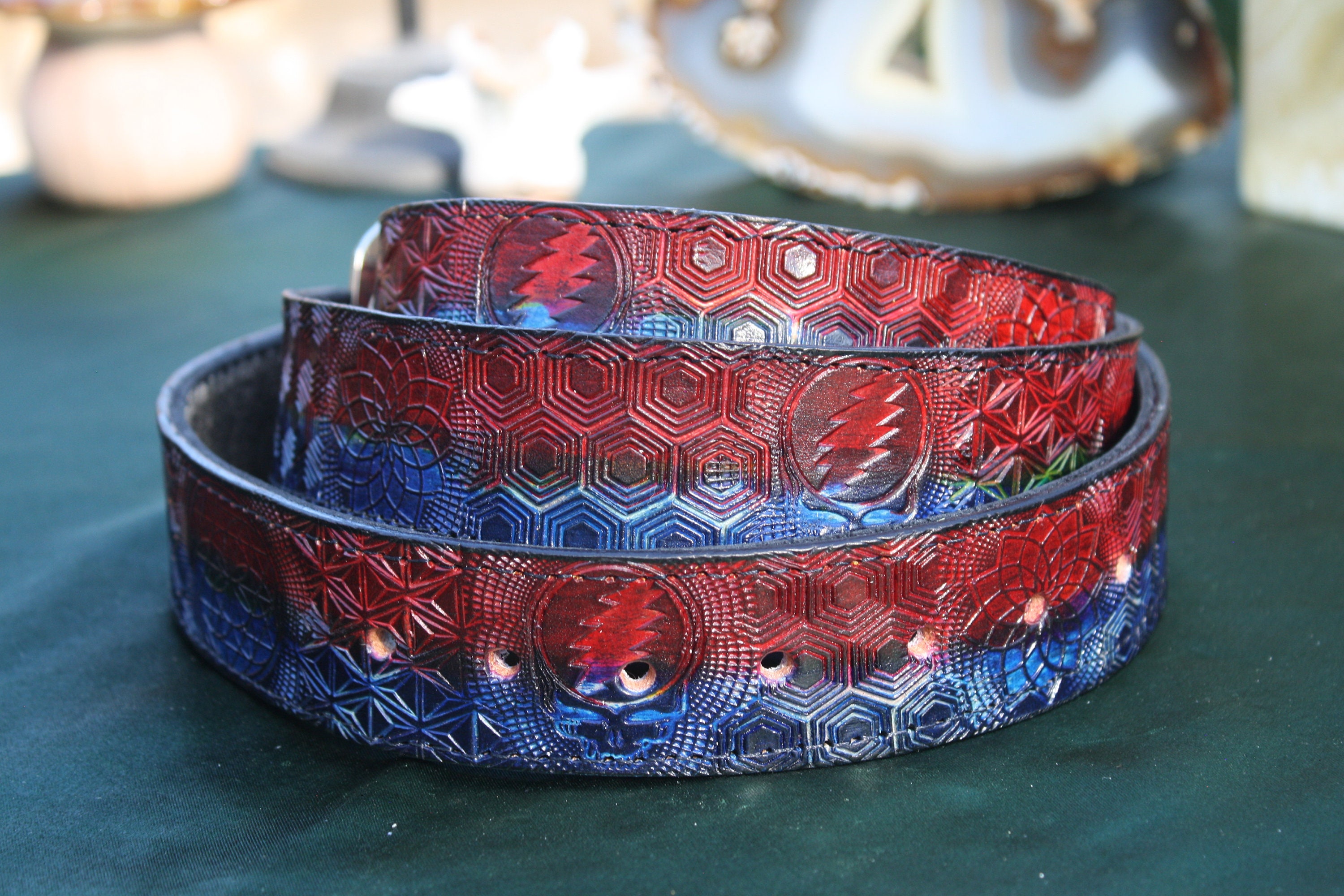 Red & Blue SYF Mandalas Sacred Geometry - Lost Sailor Leather Design - Etsy
