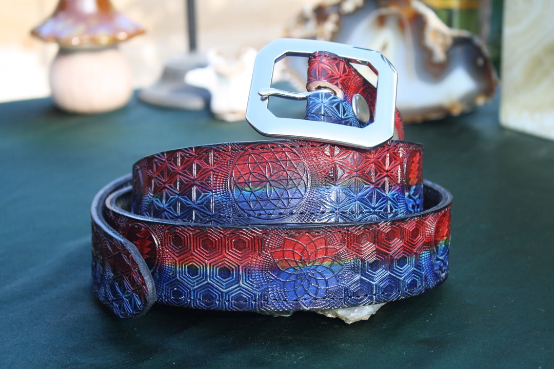 Red & Blue SYF Mandalas Sacred Geometry - Lost Sailor Leather Design - Etsy