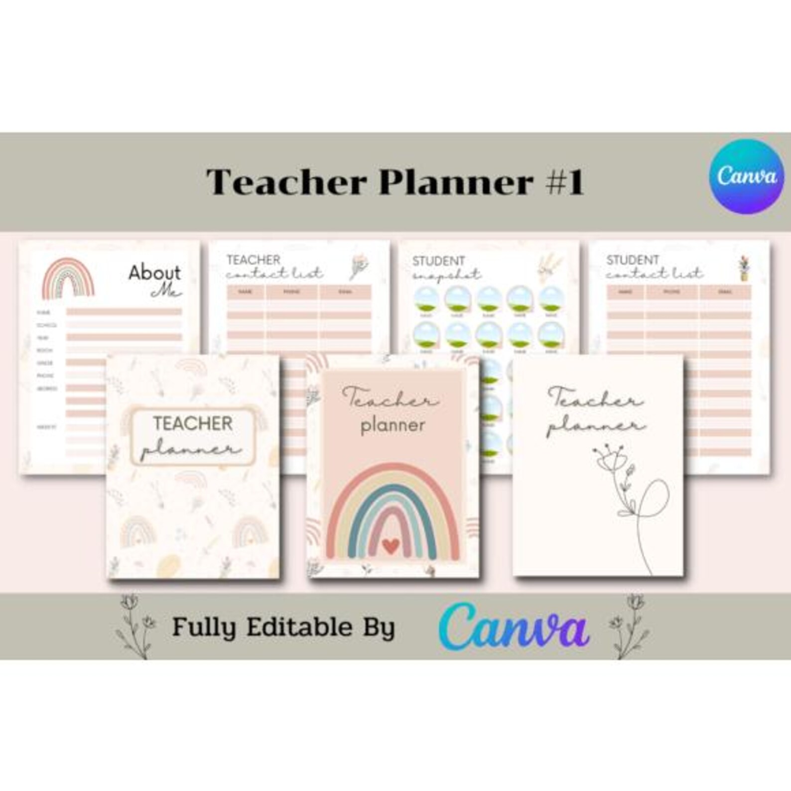 Ultimate Teacher Planner Canva Template - Etsy
