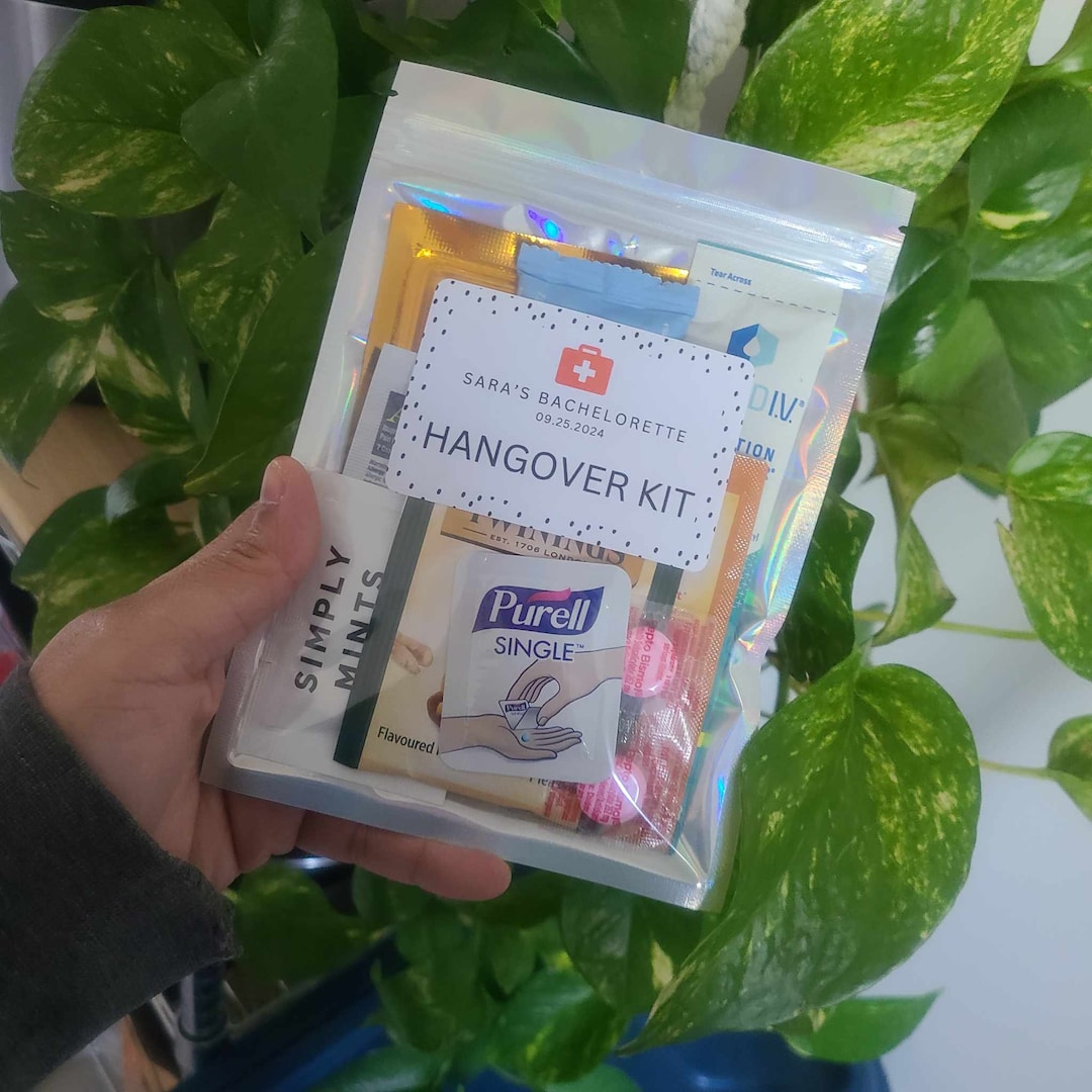 Hangover Kit for Bachelorette Party Survival Hangover Kit Label 21st ...