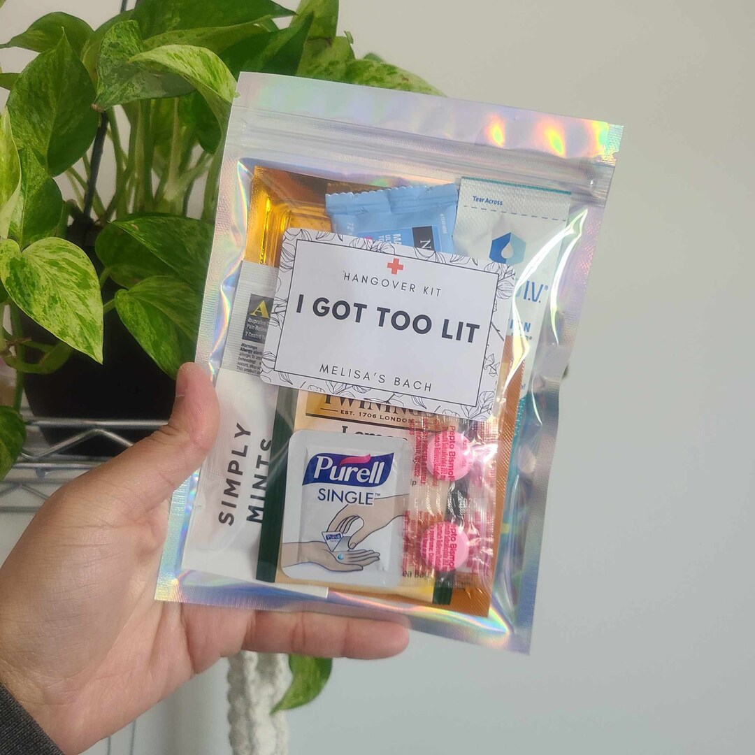 Personalized I Got Too Lit Hangover Kit for Bachelorette Party Survival ...
