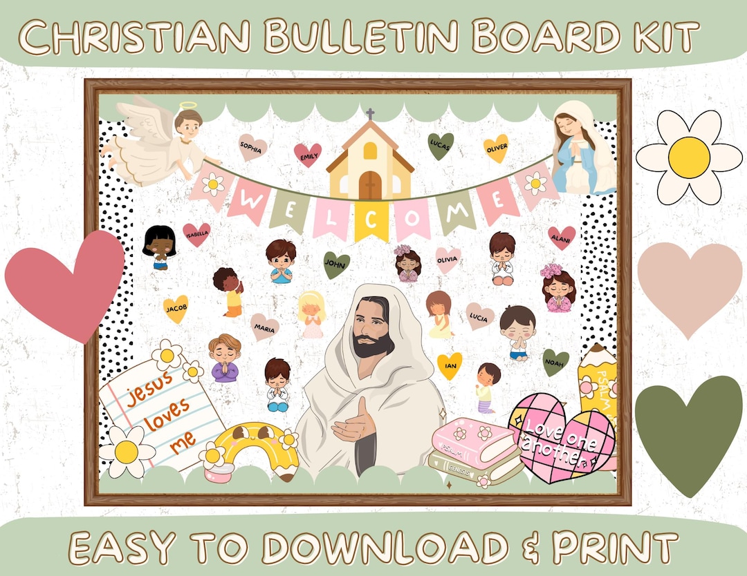 Christian Classroom Bulletin Board Kit: Jesus Welcome Banner (digital ...