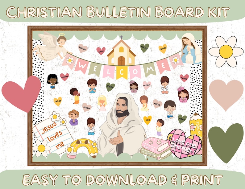 Christian Classroom Bulletin Board Kit: Jesus Welcome Banner (digital ...