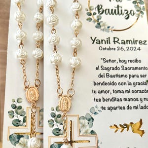 Recuerdo De Bautizo / Baptism Favor W Rosary, Baptism Favors, Bautizo ...