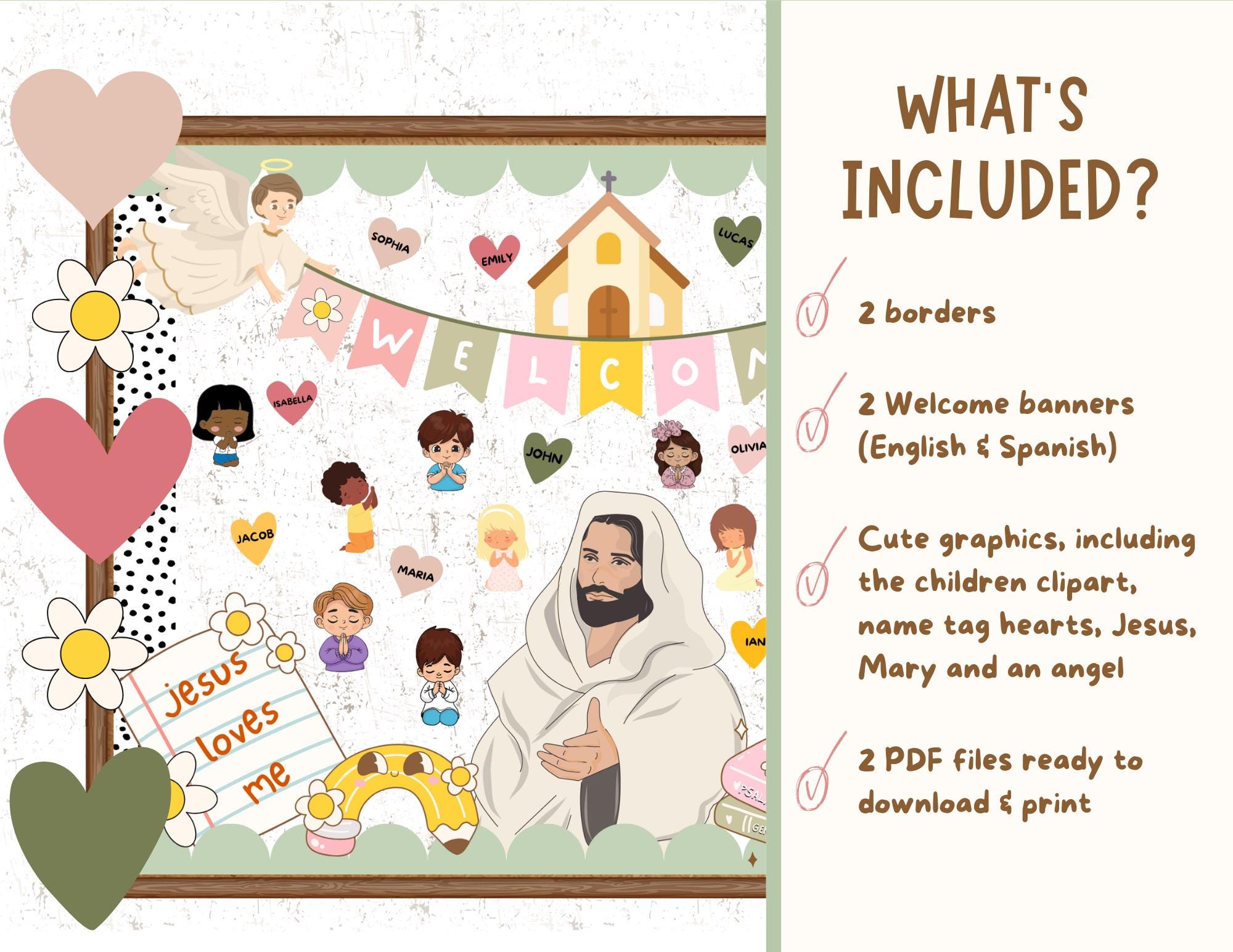 Christian Classroom Bulletin Board Kit: Jesus Welcome Banner (digital ...