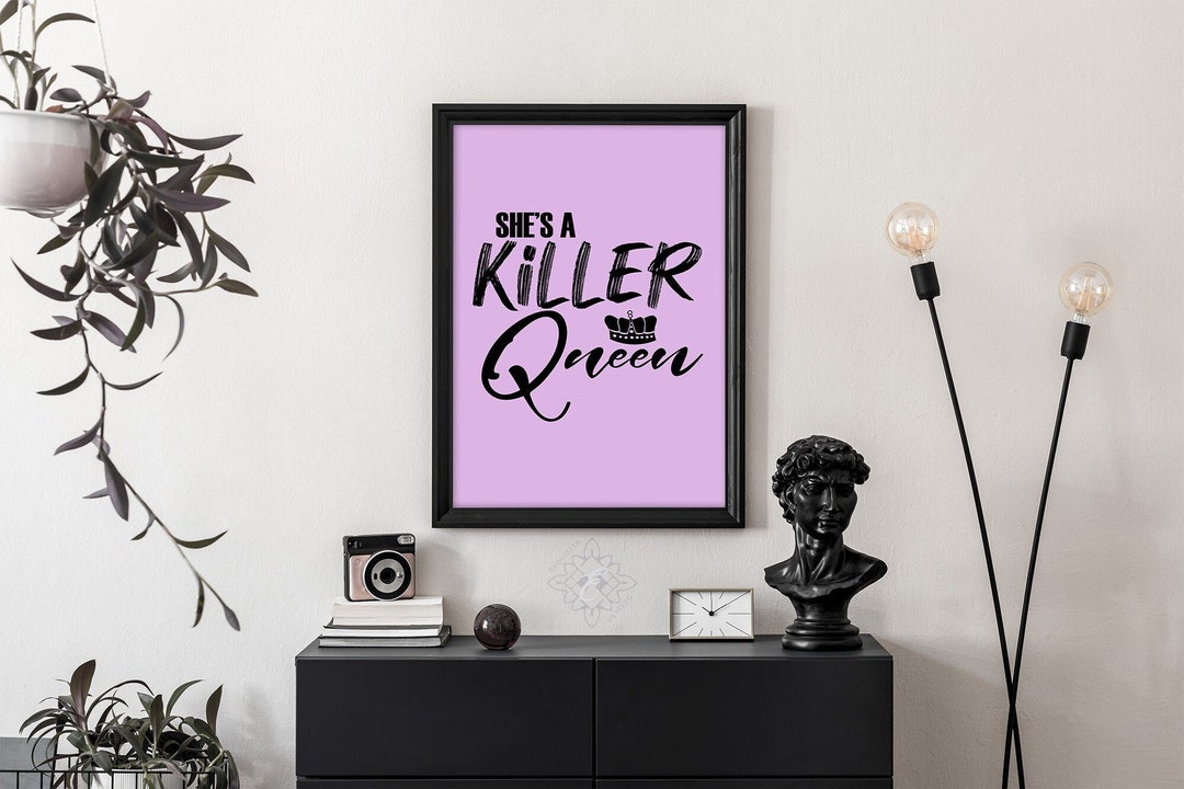She's a Killer Queen Printable Wall Art Song Lyrics - Etsy