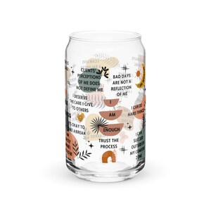 Gift for Therapist, Therapist Glass Can, Therapist Cup, Therapy Tumbler ...