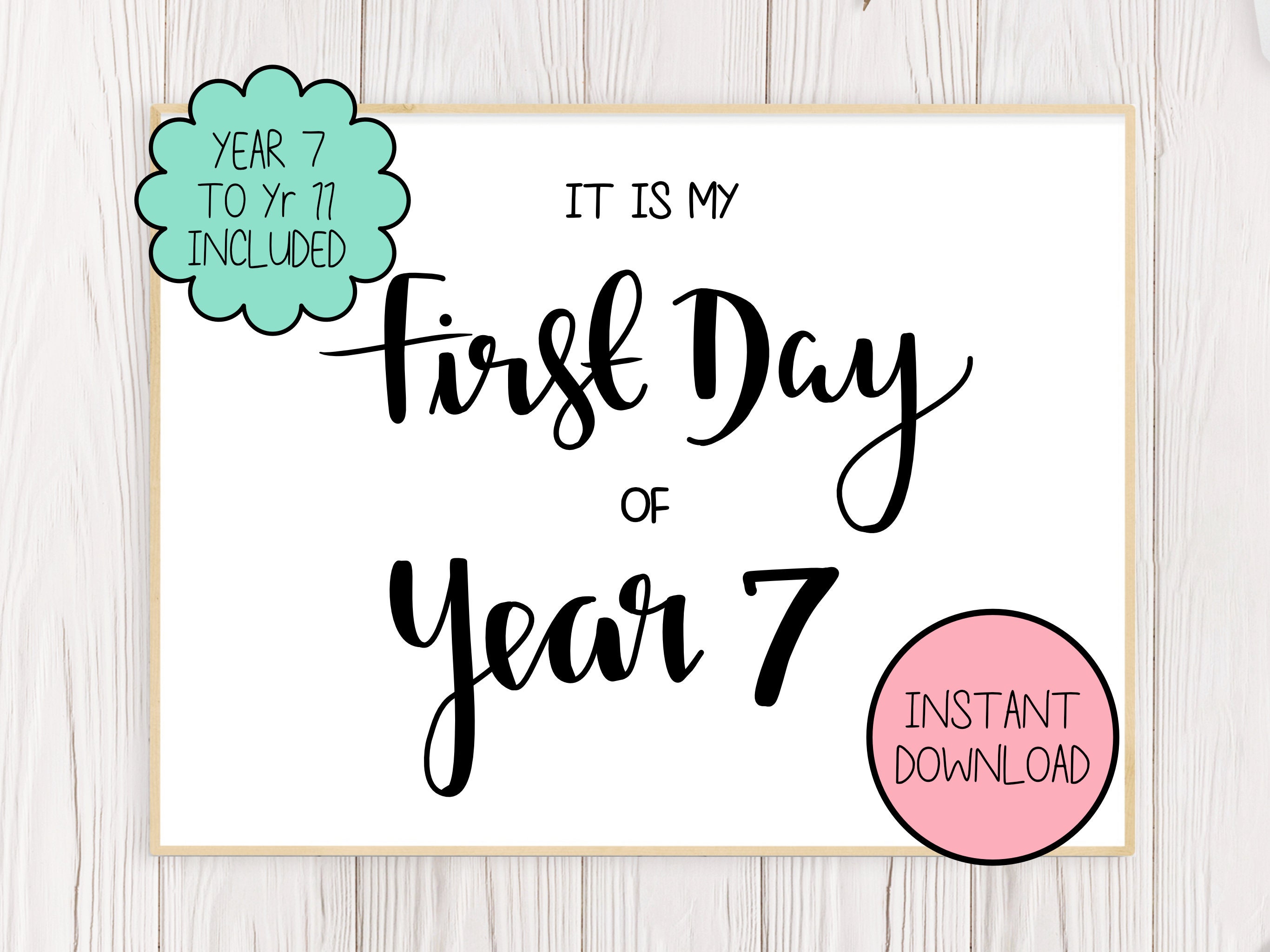 First Day of High School Printable Sign First Day of Year 7 - Etsy