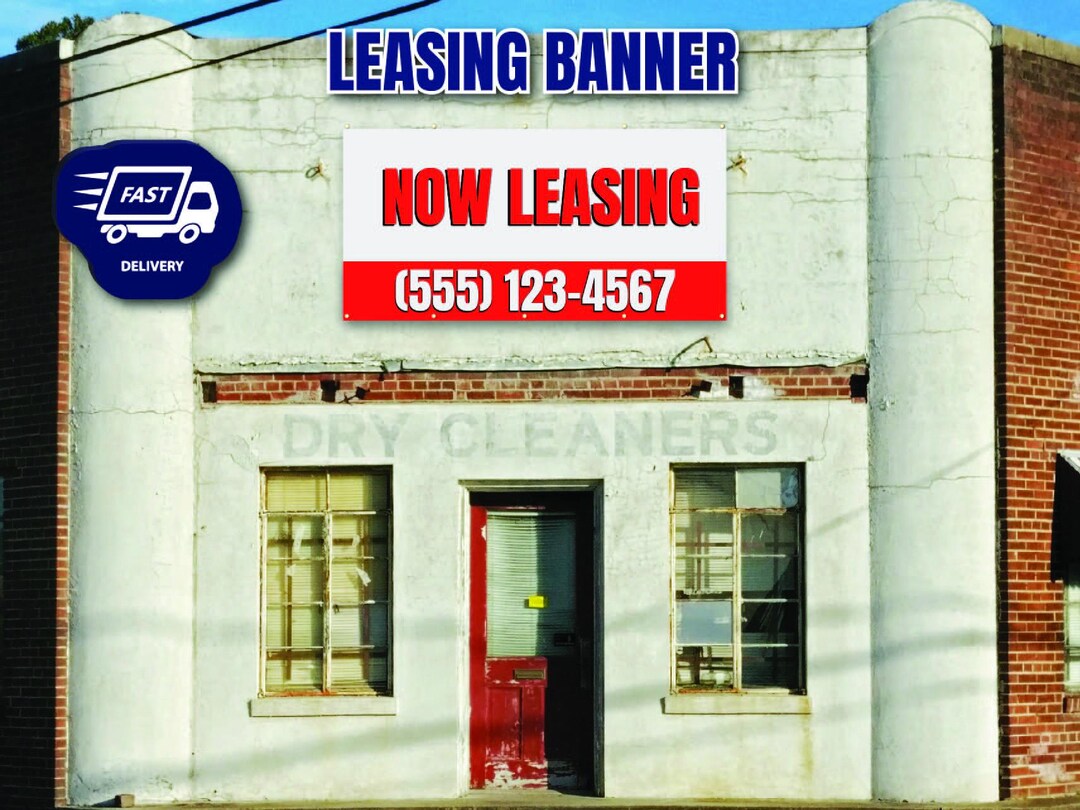 Customizable Leasing Banner for Commercial Properties 13oz or 18oz ...