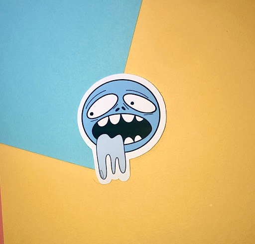 Tired Face Sticker - Etsy