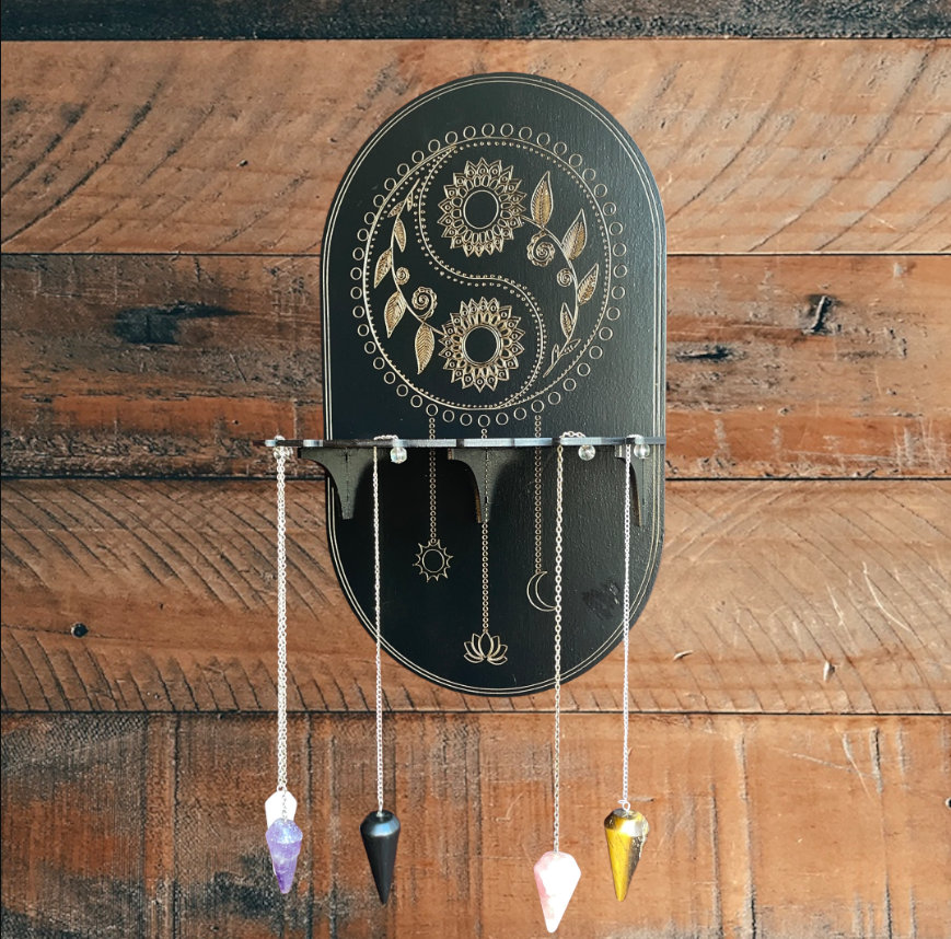 Yin Yang Flower Pendulum Pendant Necklace Display Layered Laser File ...