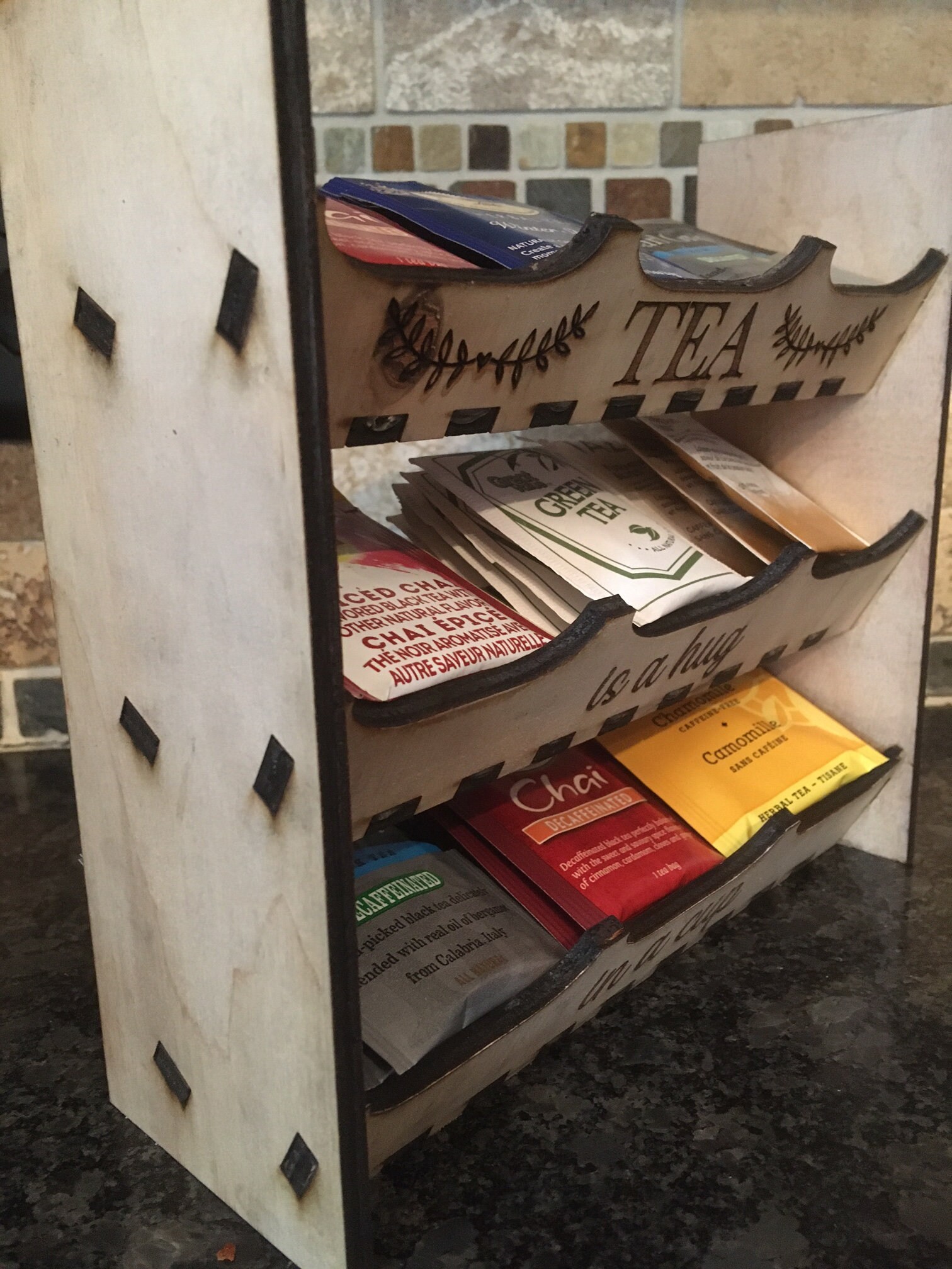 Tea Rack Engraved Countertop Display Laser Cut File SVG Glowforge ...