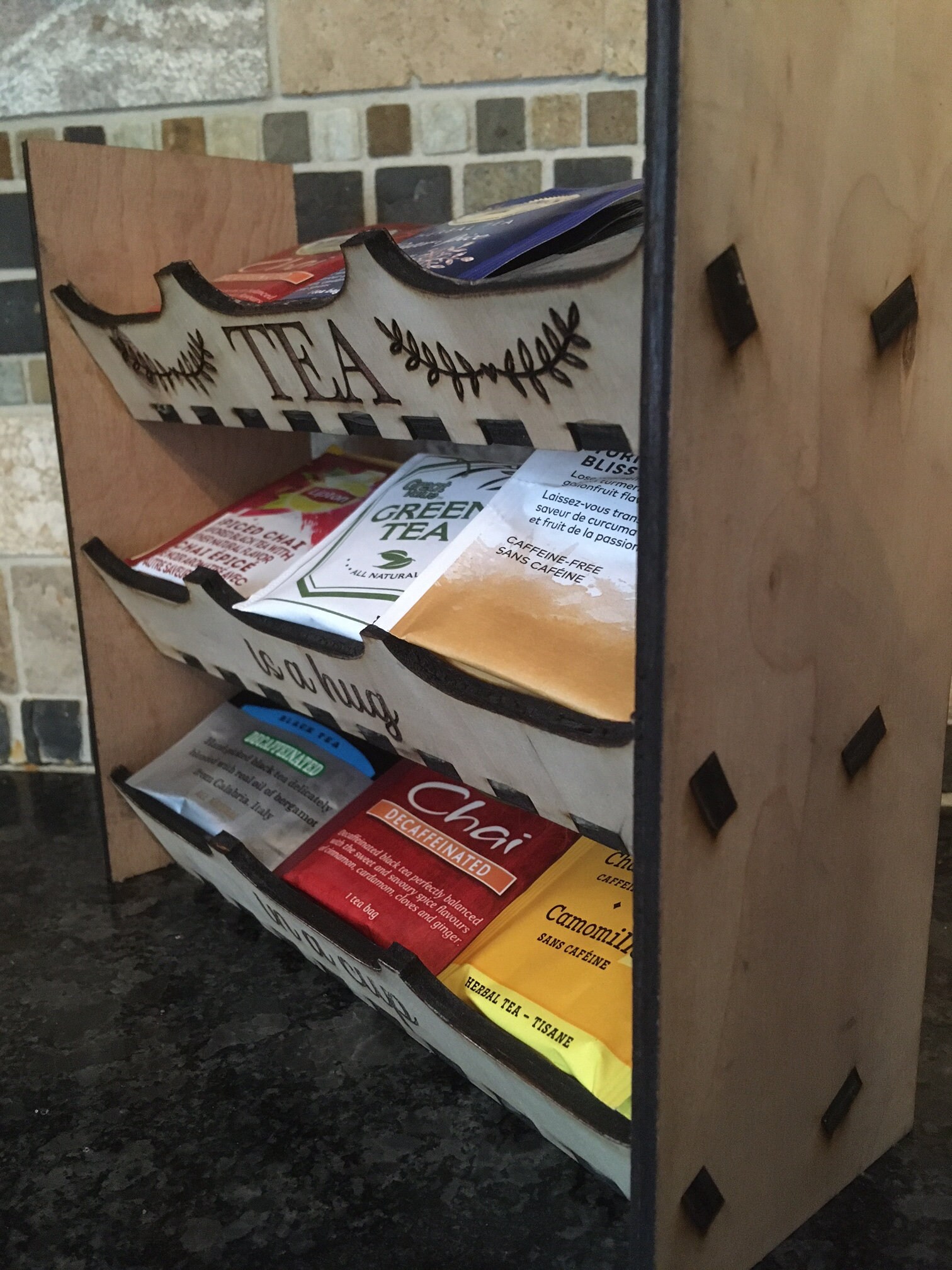 Tea Rack Engraved Countertop Display Laser Cut File SVG Glowforge ...