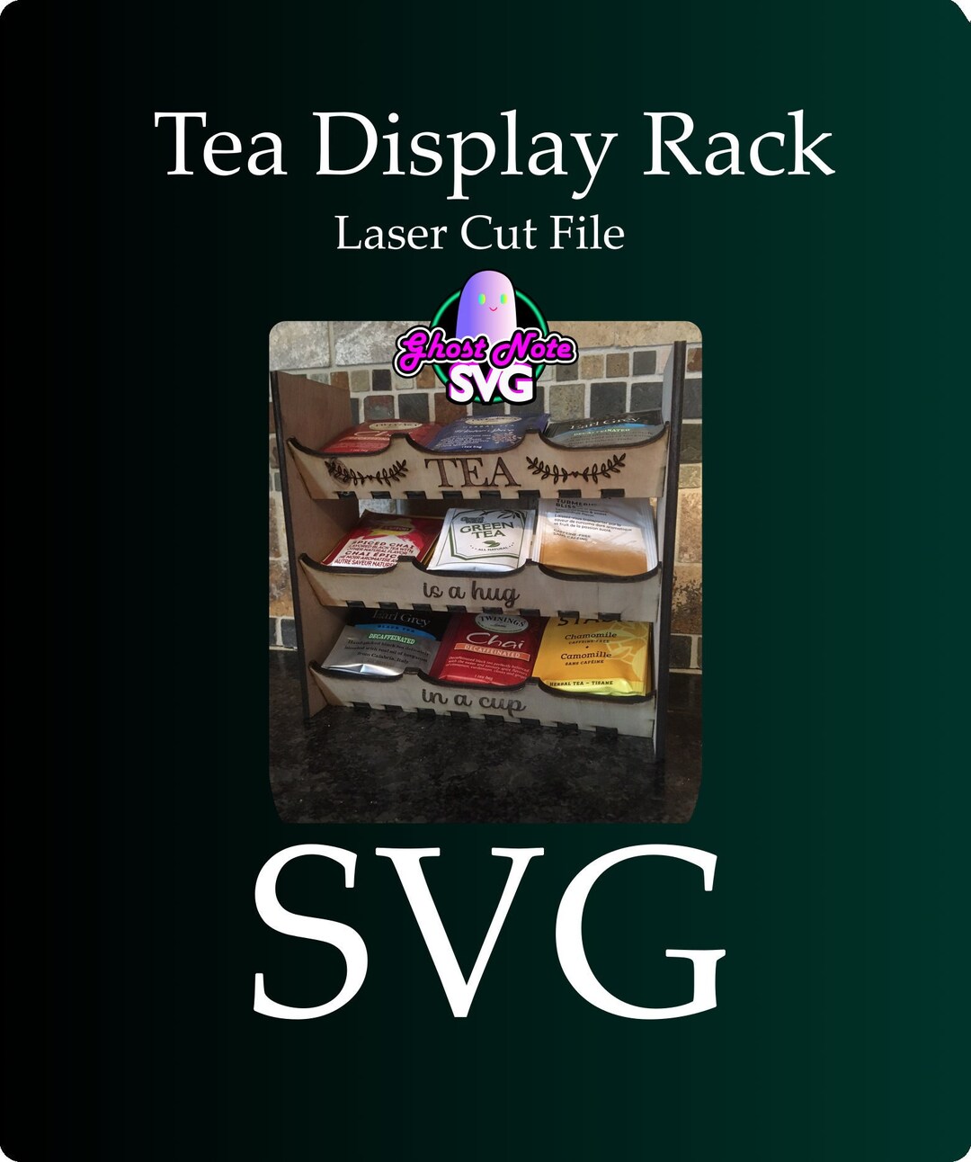 Tea Rack Engraved Countertop Display - Laser Cut File (SVG) - Glowforge ...