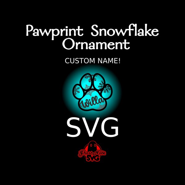 Pawprint Snowflake Svg - Etsy