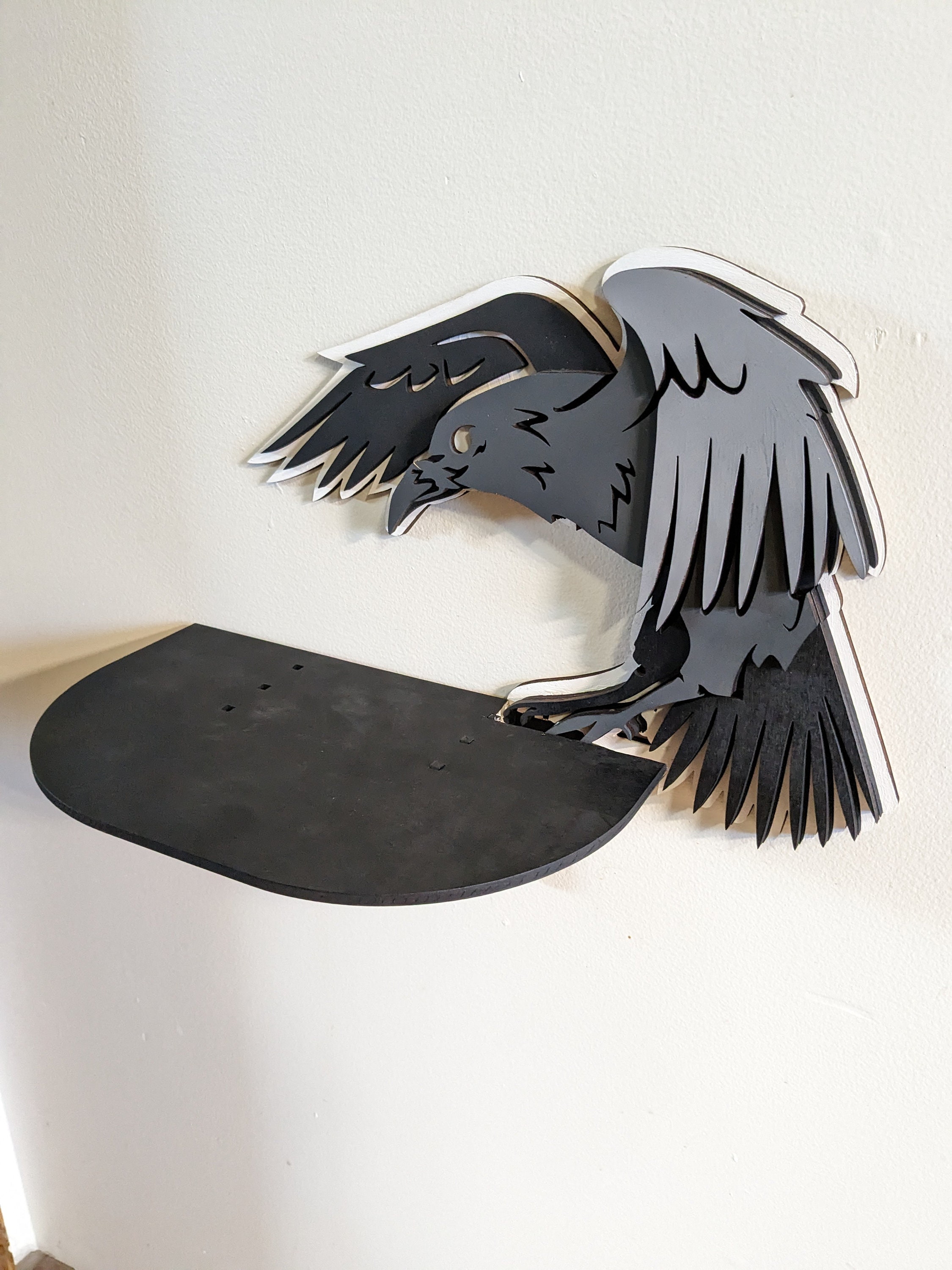 Raven Crow Crystal Shelf Laser Cut File 3D Look SVG PDF PNG for ...