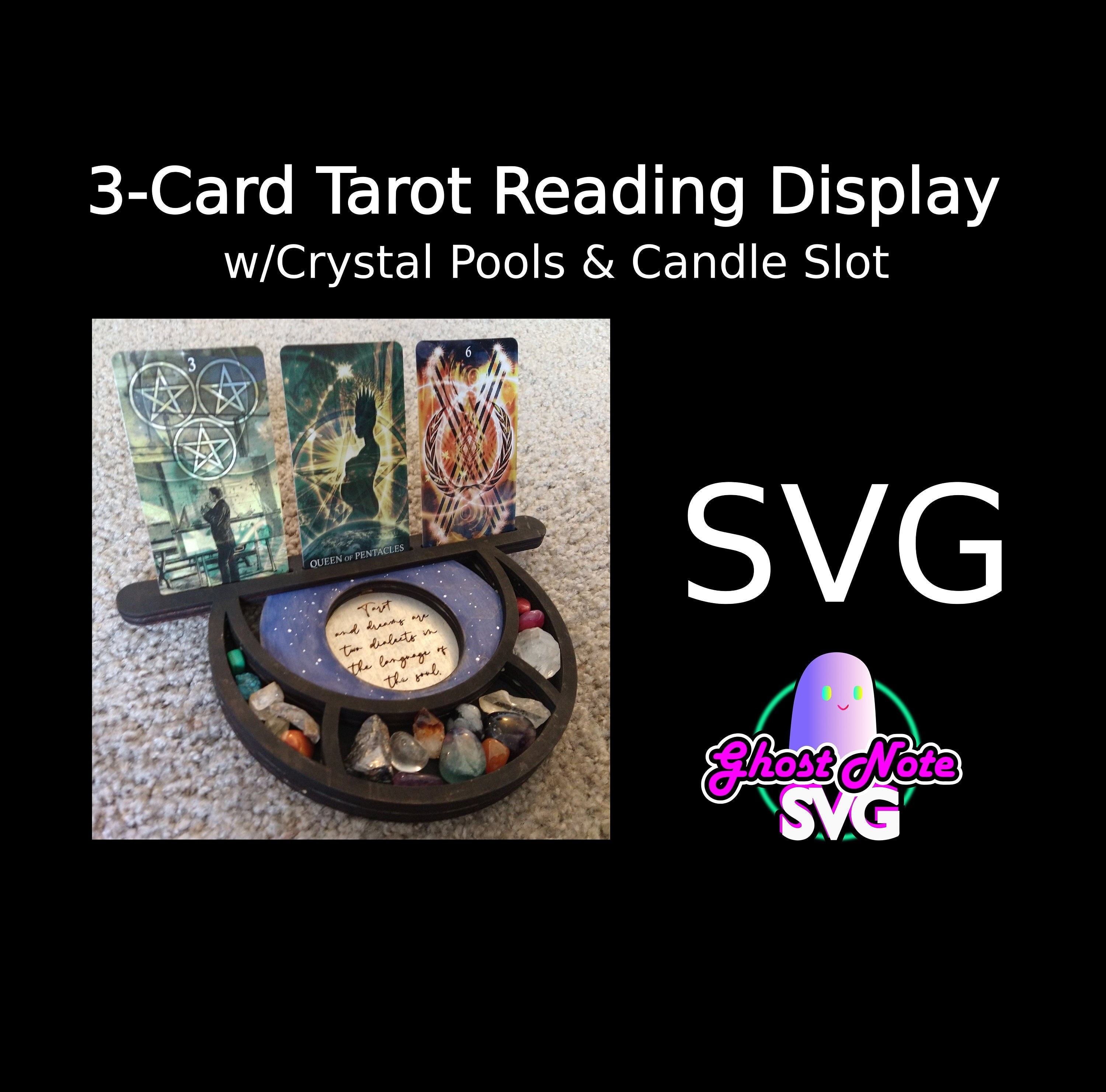 Tarot Reading Card Display 3 Card Stand Cut File for - Etsy