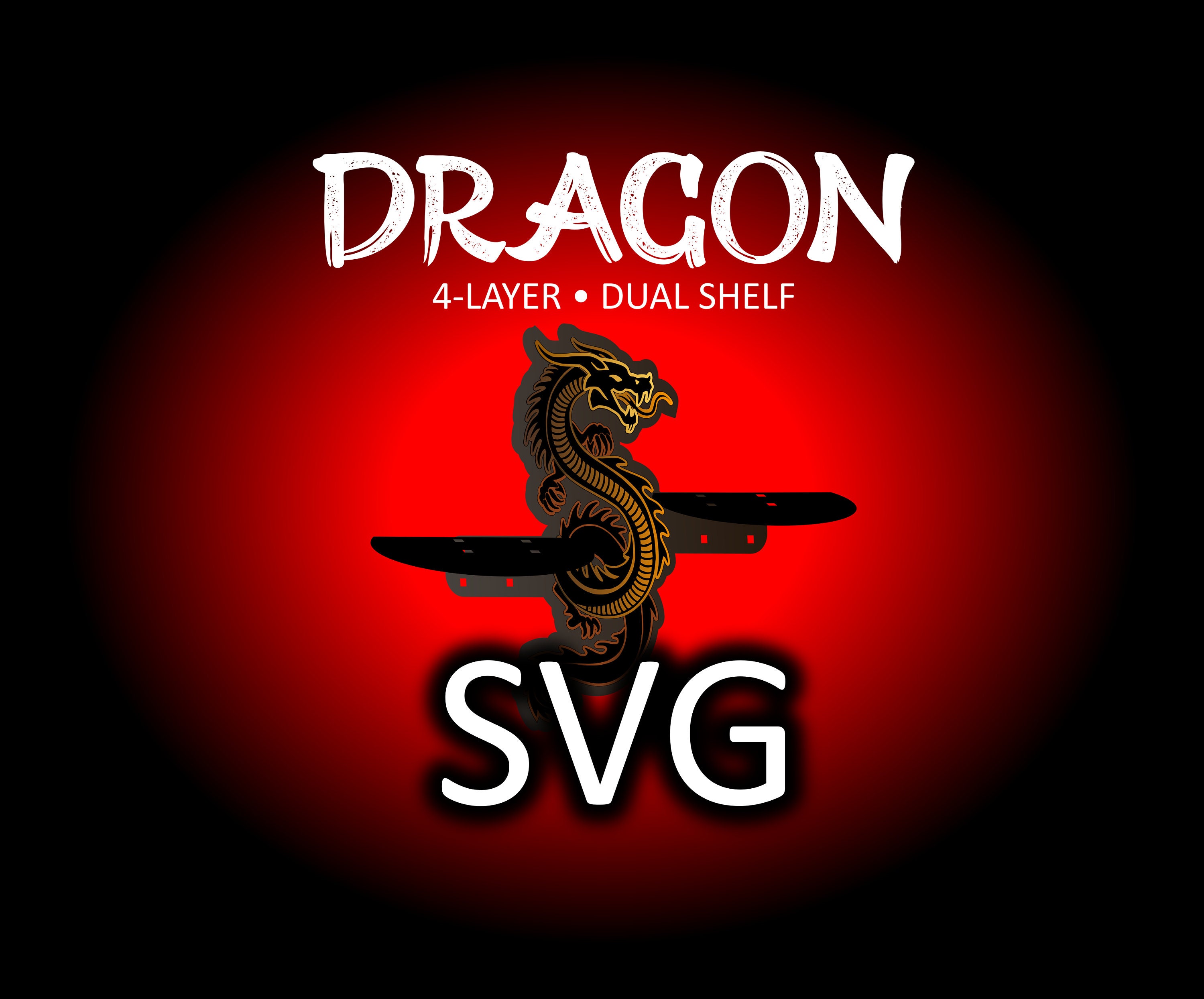 Dragon Layered Dual Shelf Laser Cut File SVG Glowforge Omtech 5mm 3mm ...