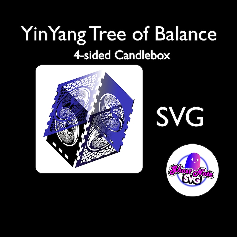 Yin Yang Tree Candle Shadow Box 4-sided SVG for Glowforge/omtech ...