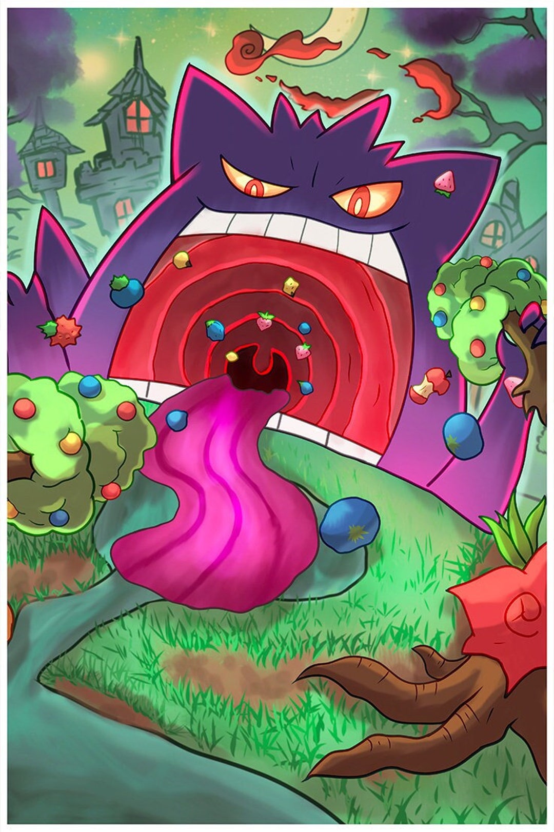 Gengar Poster Perfect for a Gift, Present, Holiday, Birthday Japanese ...