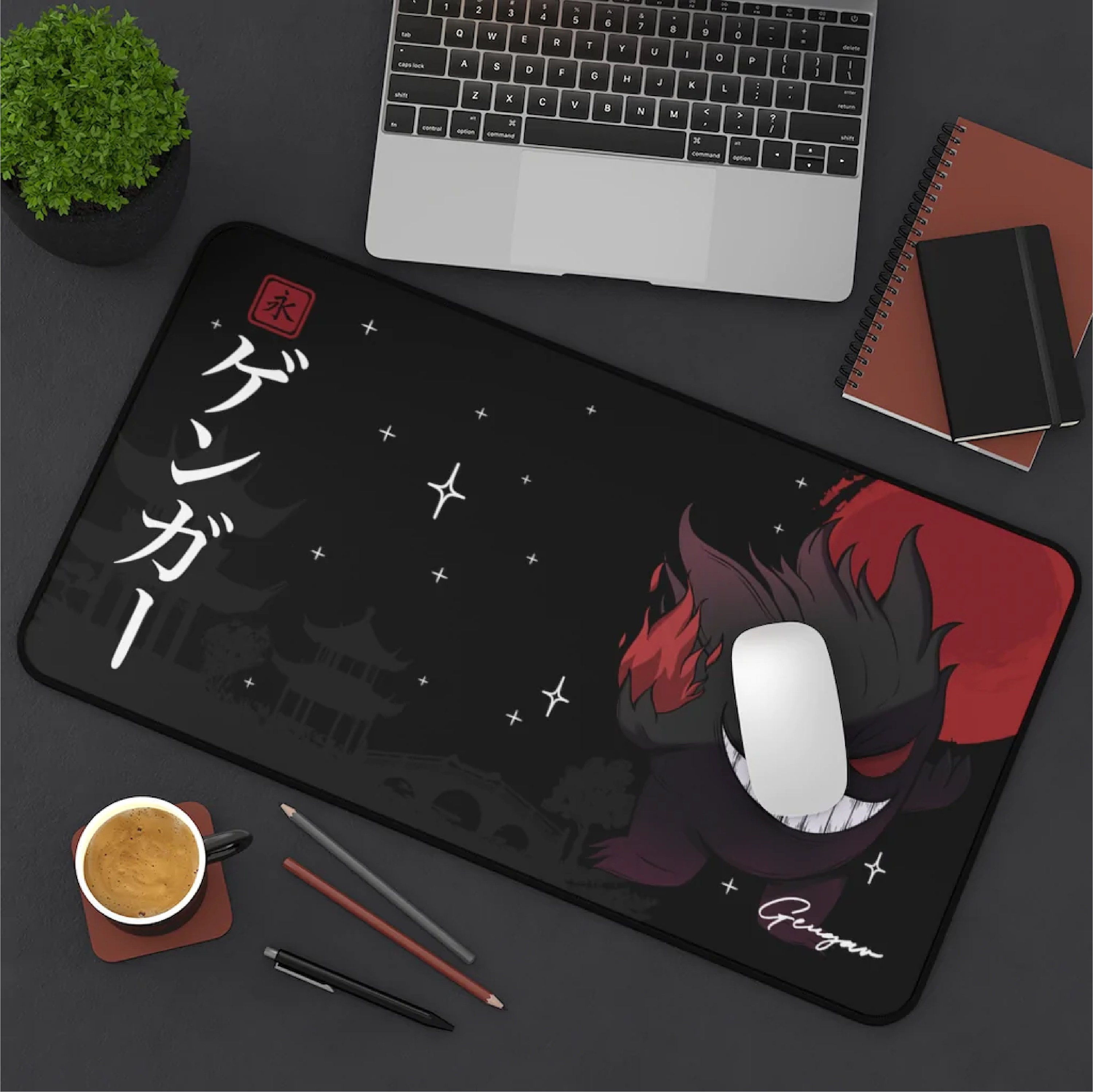 Gengar Gaming Desk Mat Long Desk Mats Mousepad Christmas - Etsy