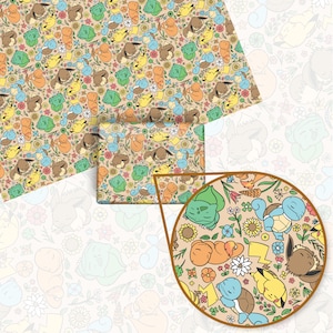 Starter Charmander Squirtle Bulbasaur Pikachu Eevee Wrapping Paper ...