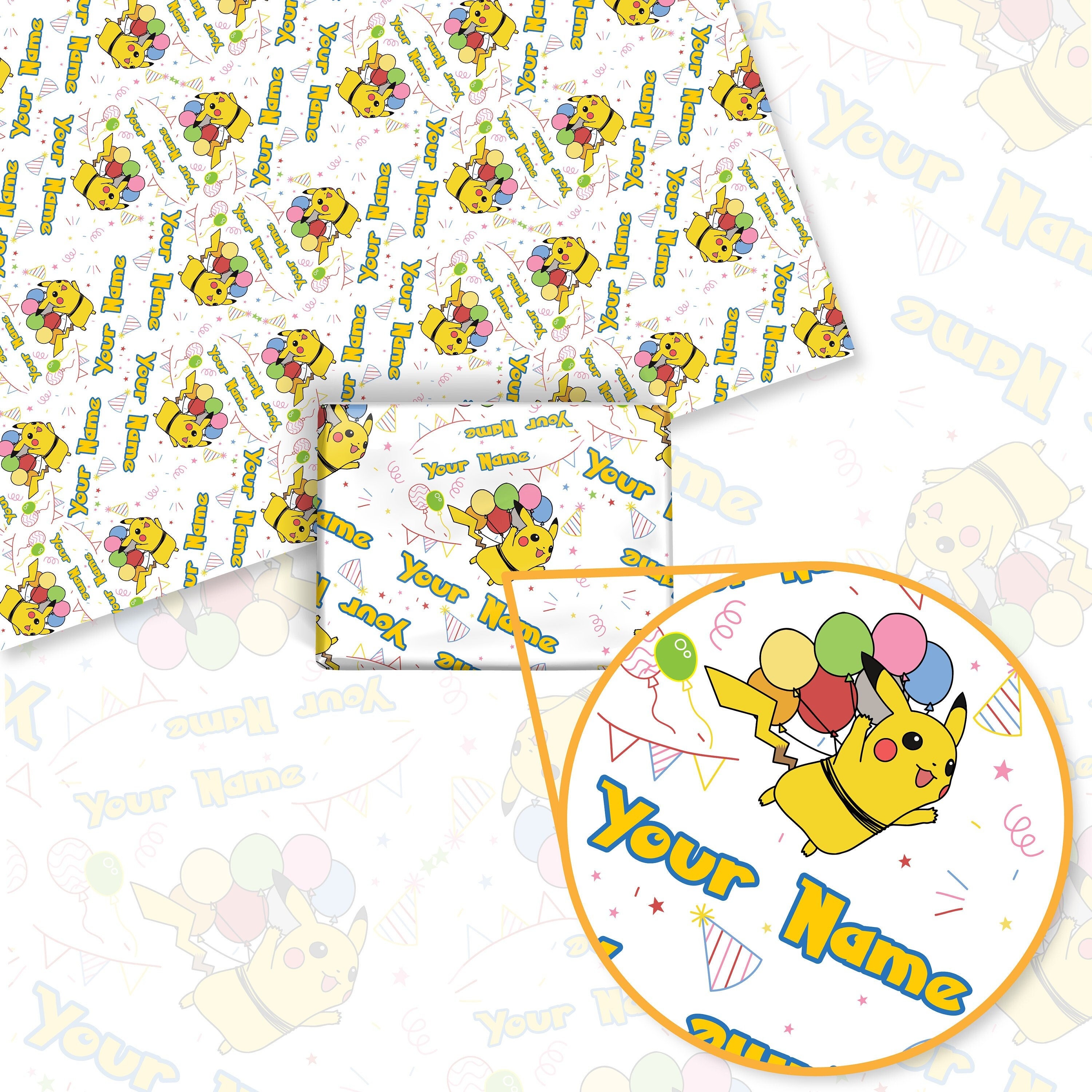 Custom Pikachu Gift Wrap Wrapping Paper Perfect for a Gift - Etsy