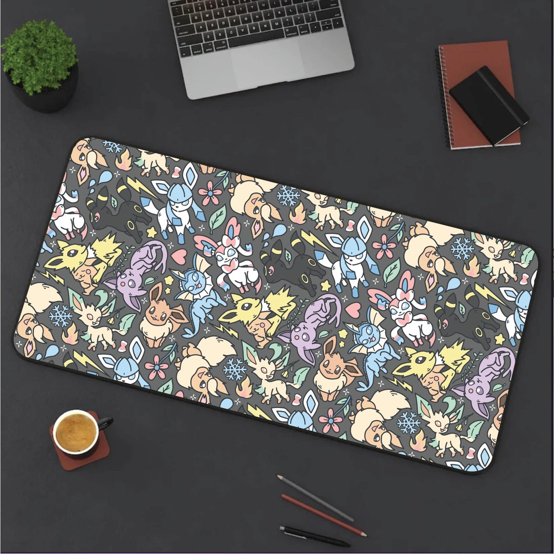 Eevee Eeveelutions Gaming Desk Mat, Long Desk Mats, Mousepad, Christmas ...