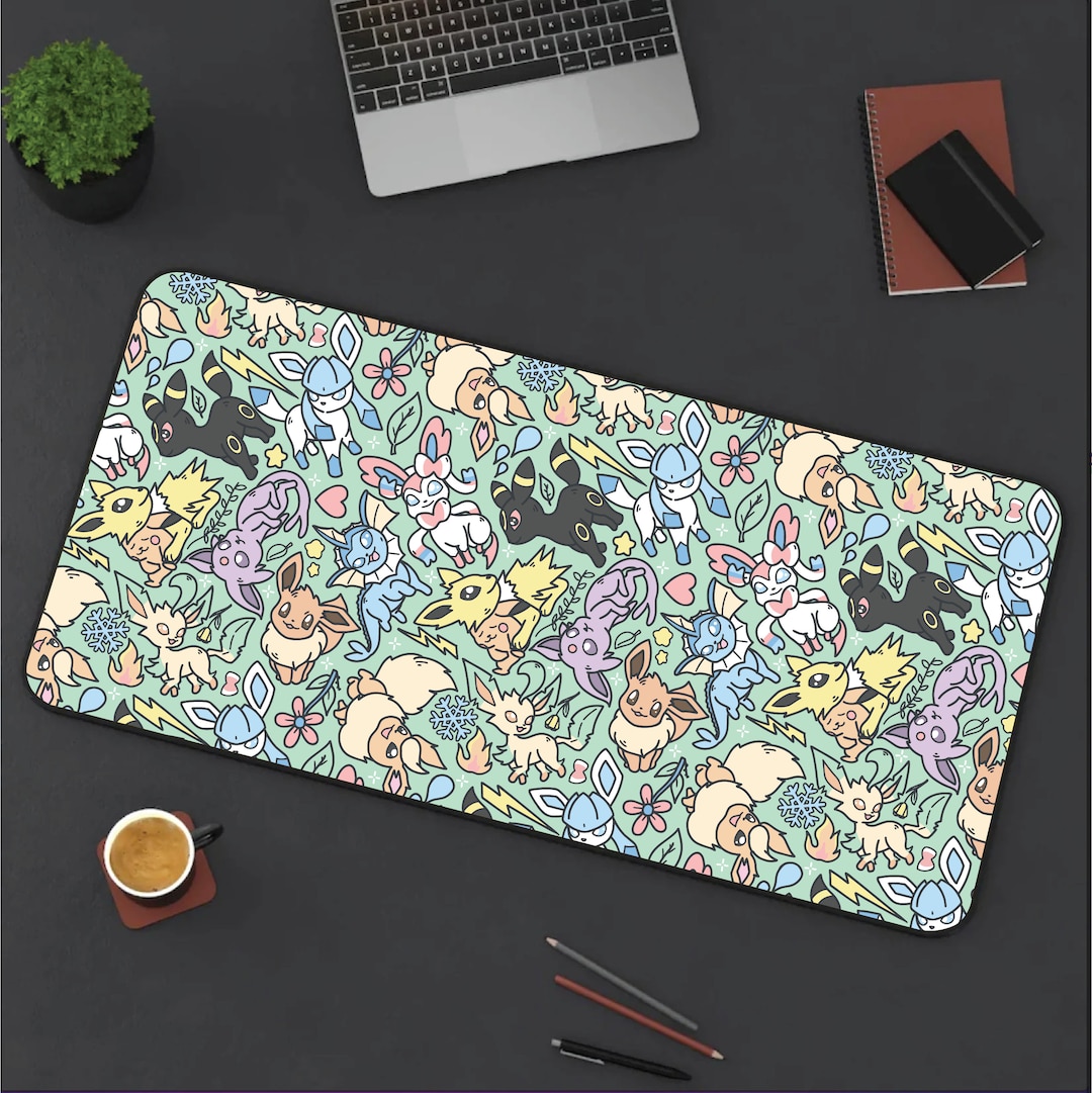 Eevee Eeveelutions Gaming Desk Mat, Long Desk Mats, Mousepad, Christmas ...