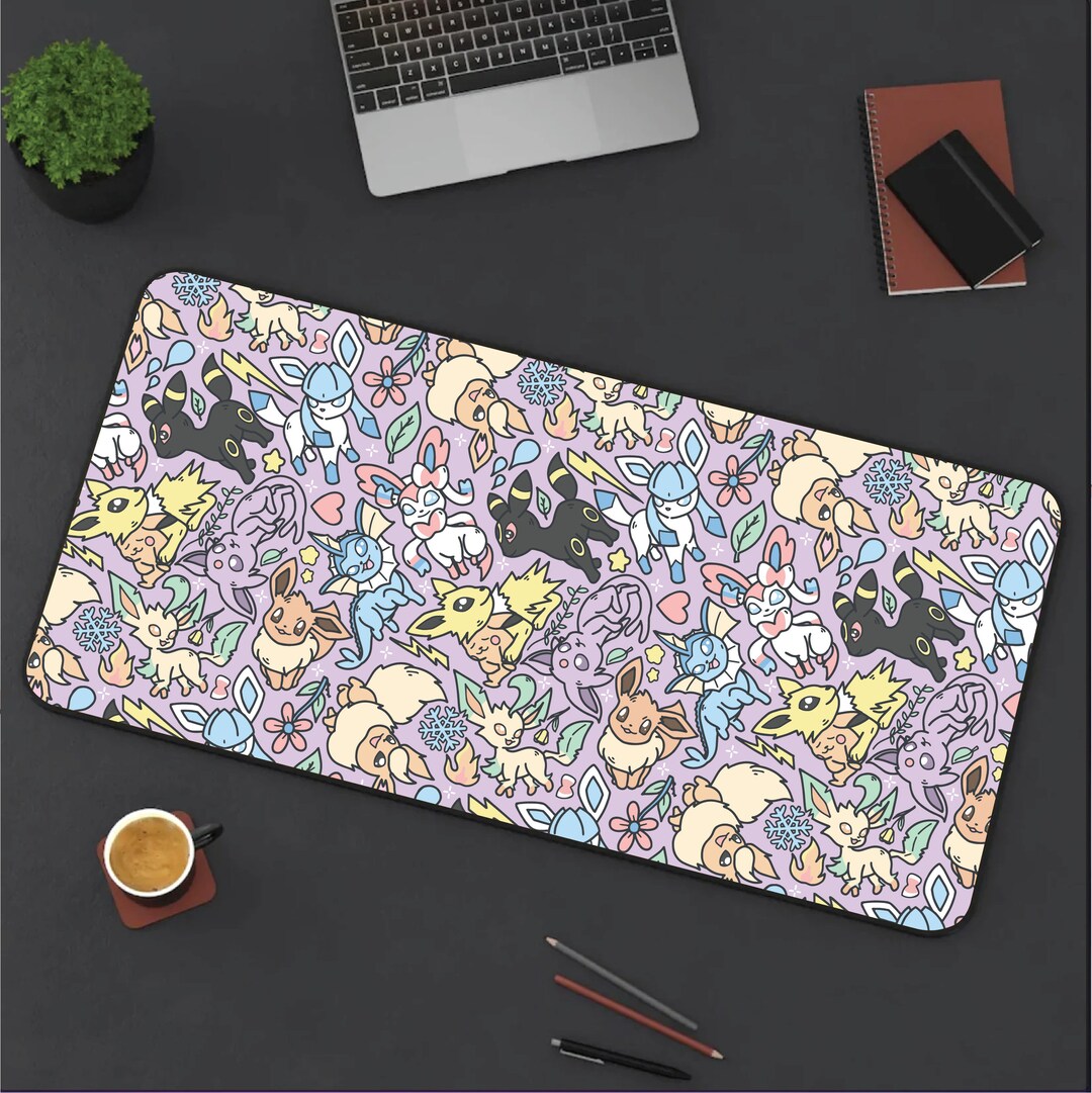 Eevee Eeveelutions Gaming Desk Mat, Long Desk Mats, Mousepad, Christmas ...
