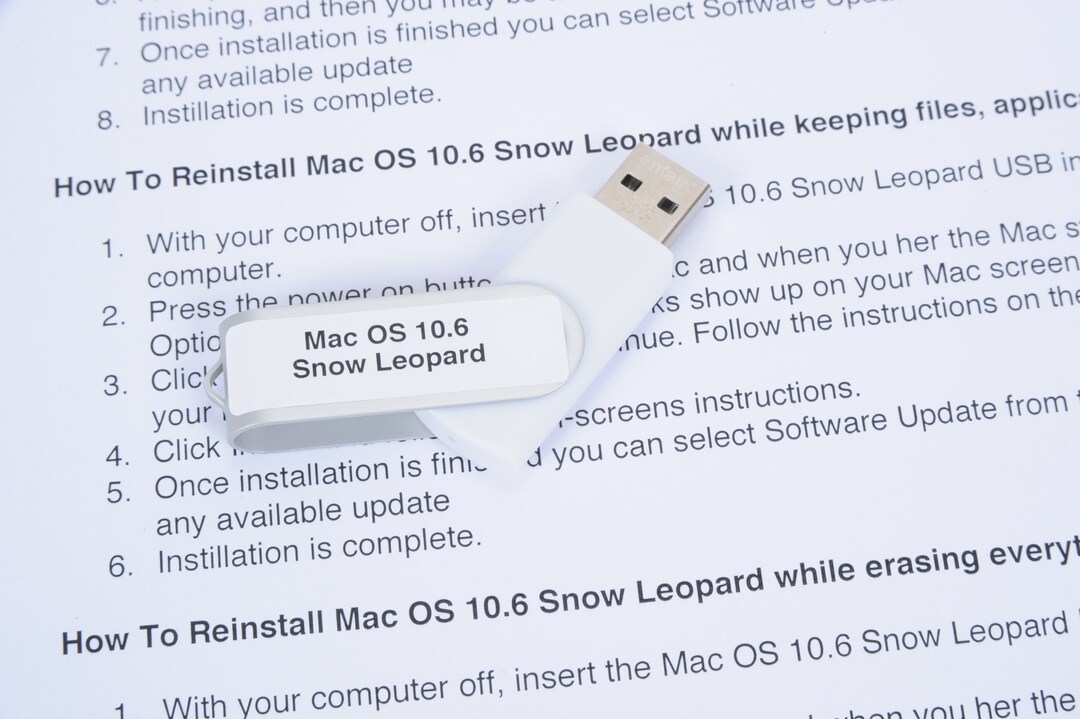 Bootable Mac OS X 10.6 Snow Leopard USB Flash Drive for - Etsy
