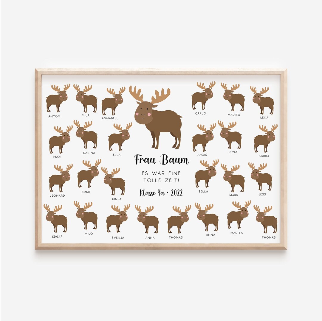 Farewell Gift Teacher Moose Poster Class Graduation Moose Class Gift ...