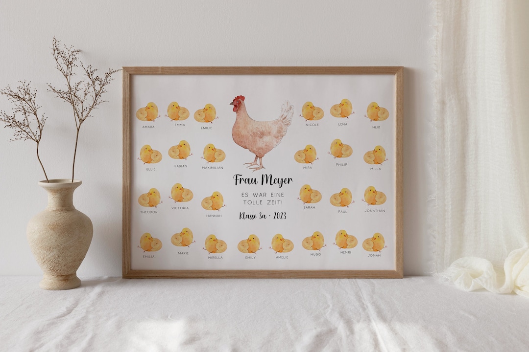 Farewell Gift Teacher Chicken Chick Poster Class Graduation - Etsy