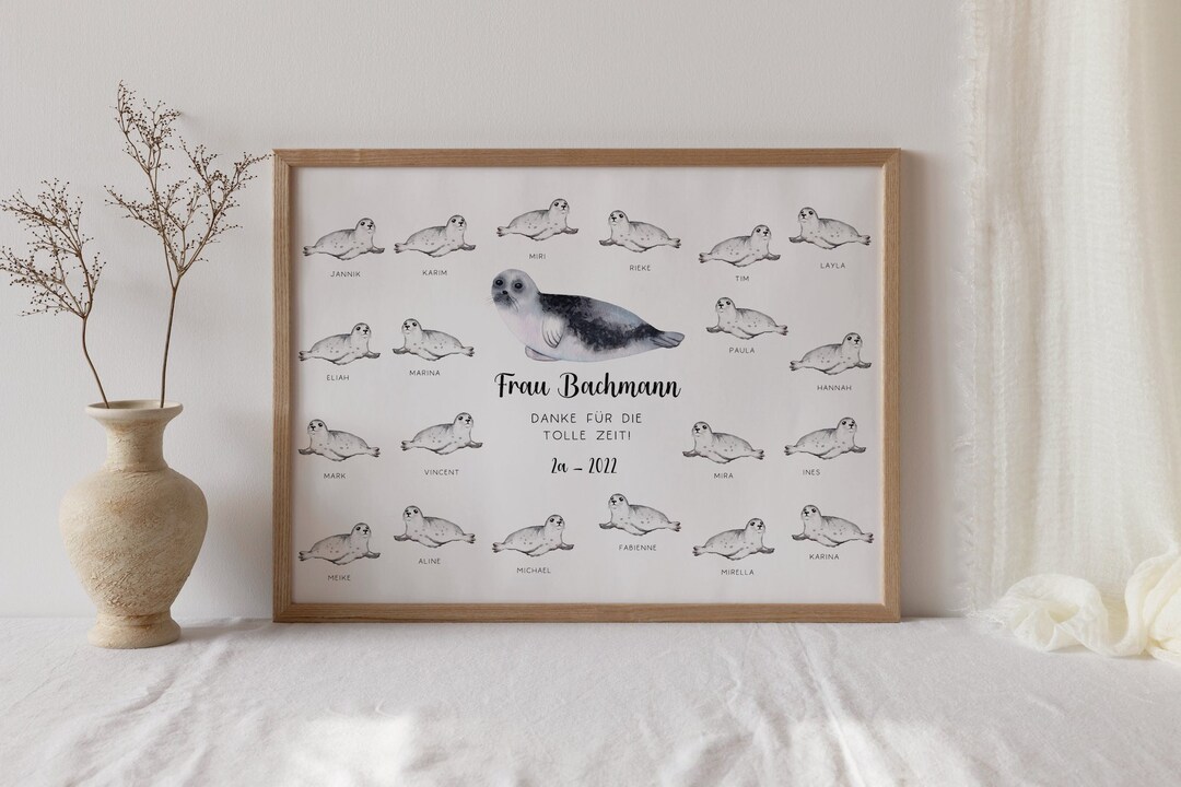 Abschiedsgeschenk Lehrer Robbe Poster Klasse Abschluss - Etsy