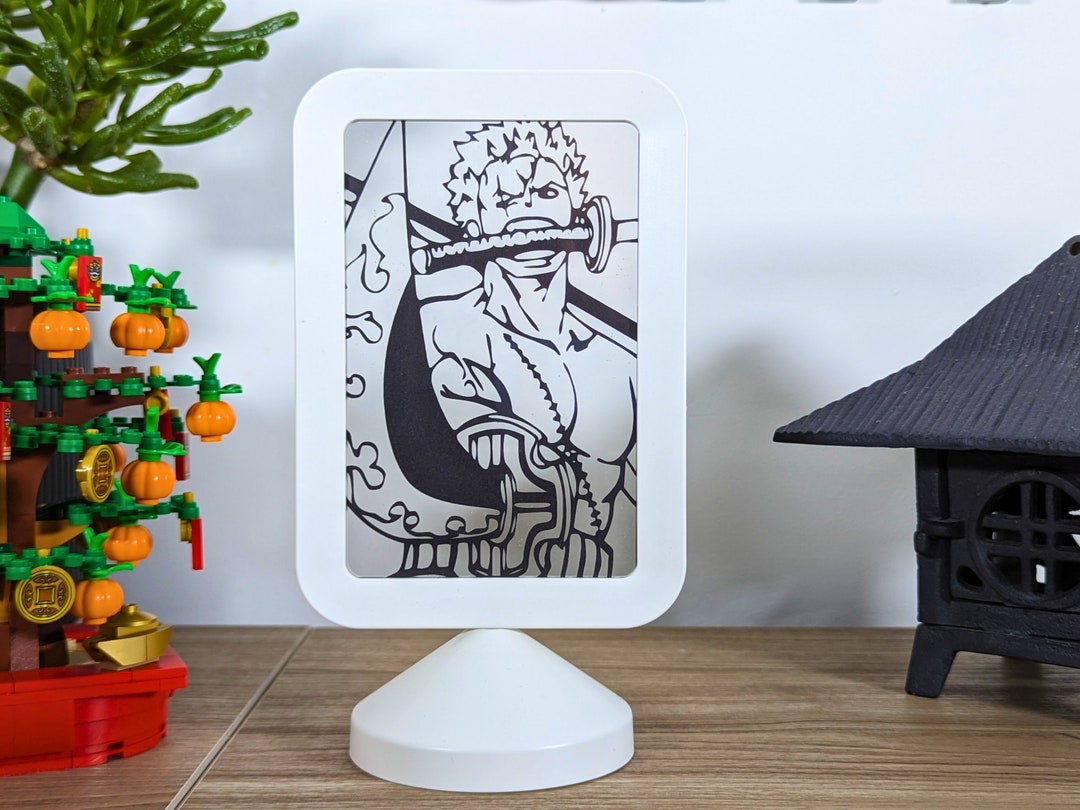 Zoro One Piece Frame Anime Decoration Cut Paper With Customizable Color ...