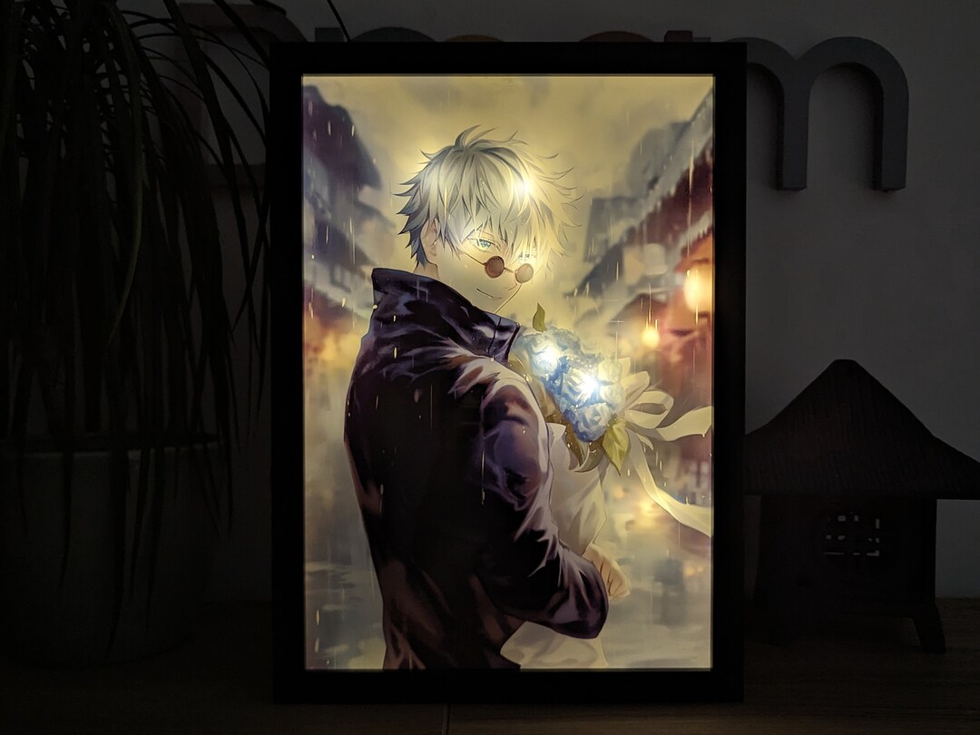 Jujutsu Kaisen décoration Gojo Satoru cadre lumineux anime art mural ...