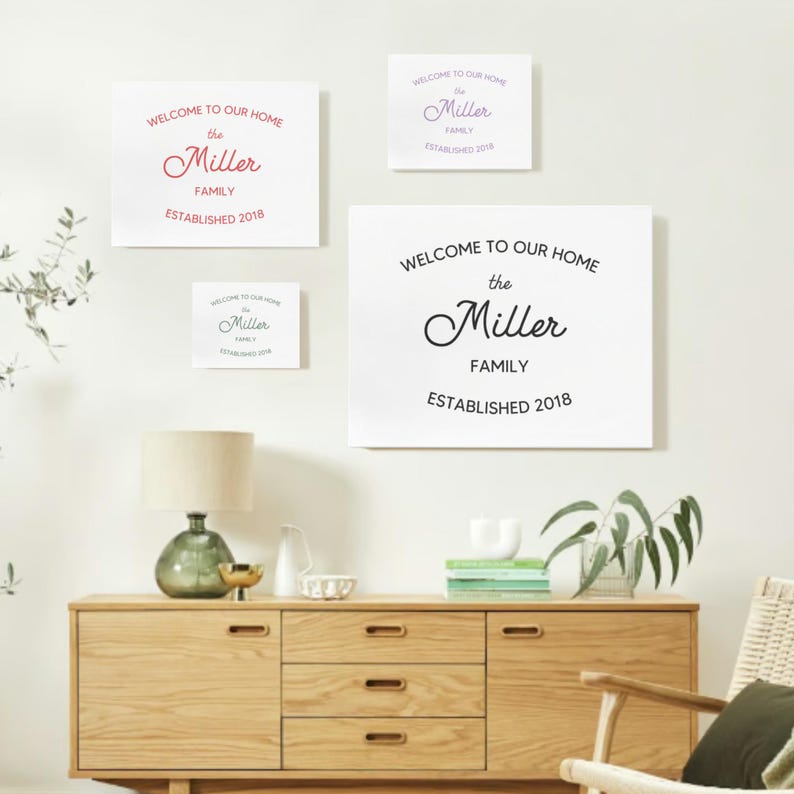 Personalized Family Name Sign, Printable Wall Art, Custom Name Wall Art ...