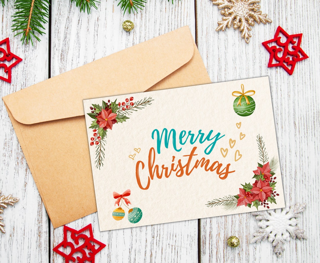 Christmas Card, Happy Holidays Card, Printable Card, Christmas Gift ...