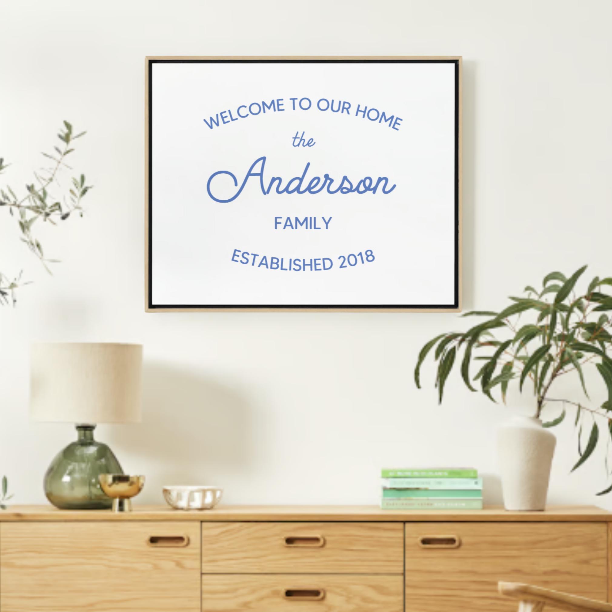 Personalized Family Name Sign, Printable Wall Art, Custom Name Wall Art ...