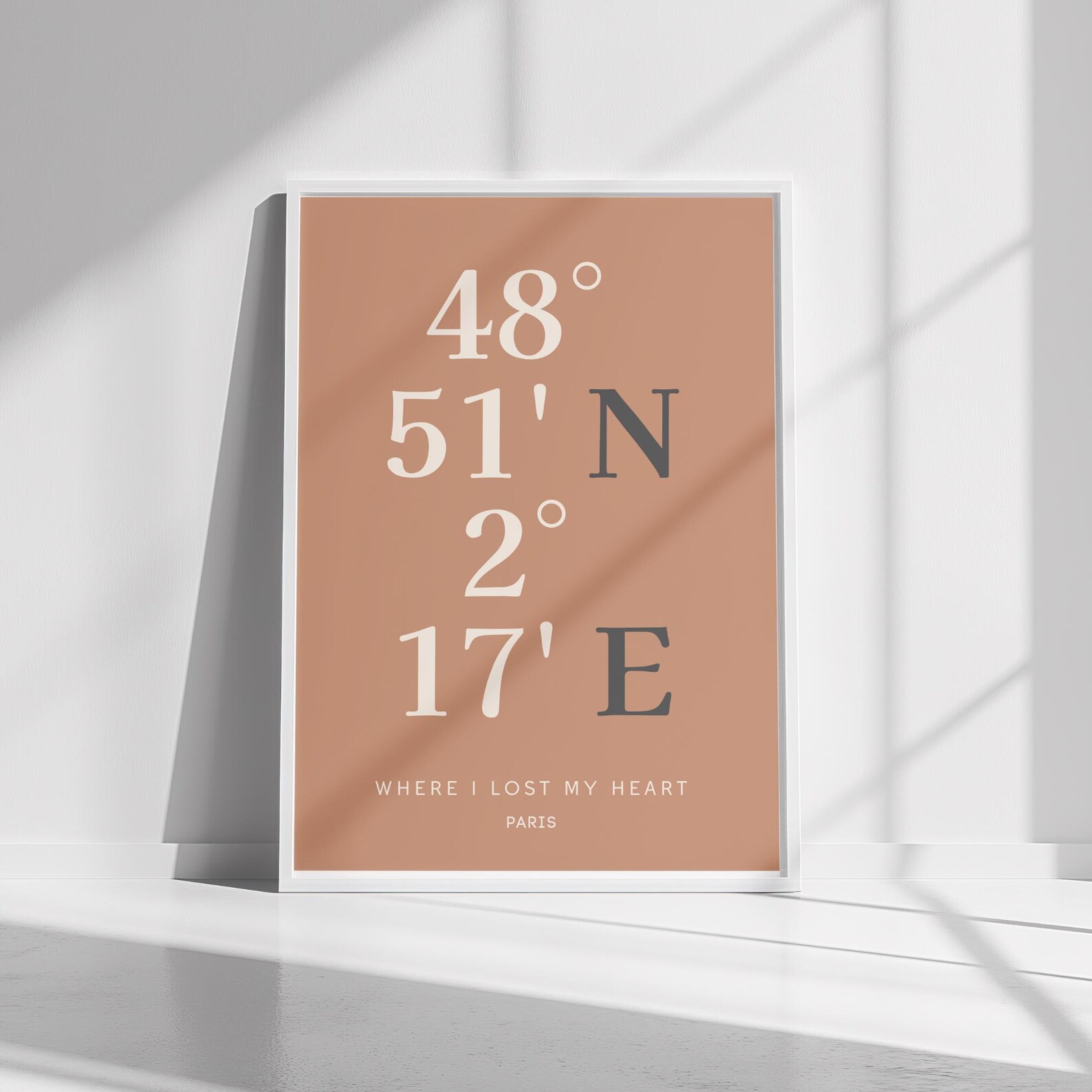 Custom Coordinates Poster, Latitude Longitude Print, Custom Anniversary ...