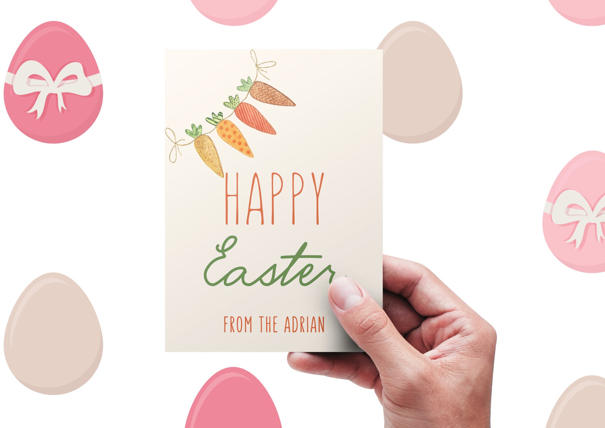 Personalized Editable Easter Bunny Gift Tag, Printable Carrots Easter ...