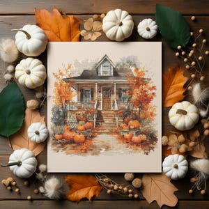 Fall Cross Stitch Pattern PDF, Counted Cross Stitch Art, Autumn ...