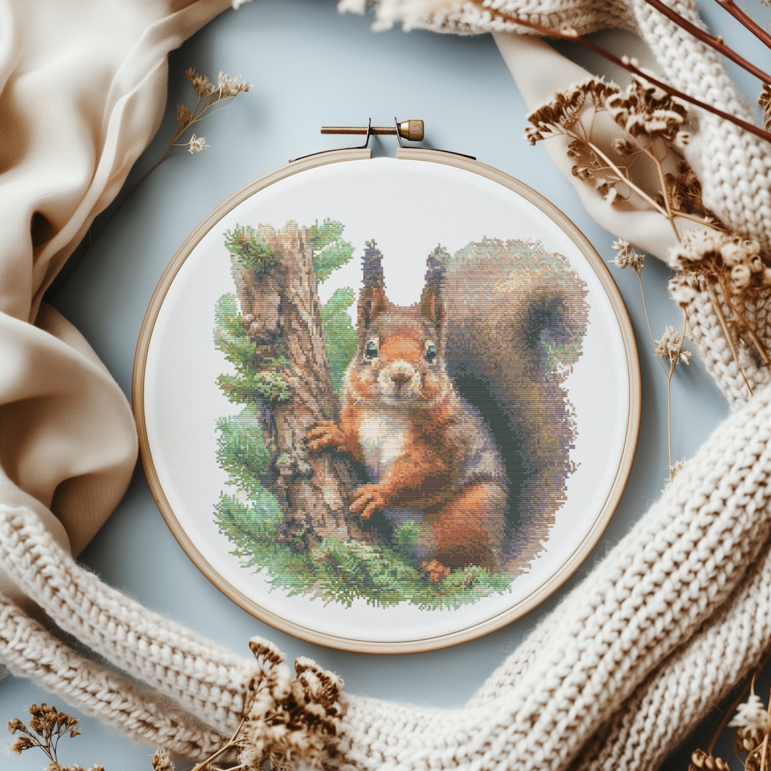 Squirrel Cross Stitch Pattern, Woodland Animal Cross Stitch Designs PDF ...