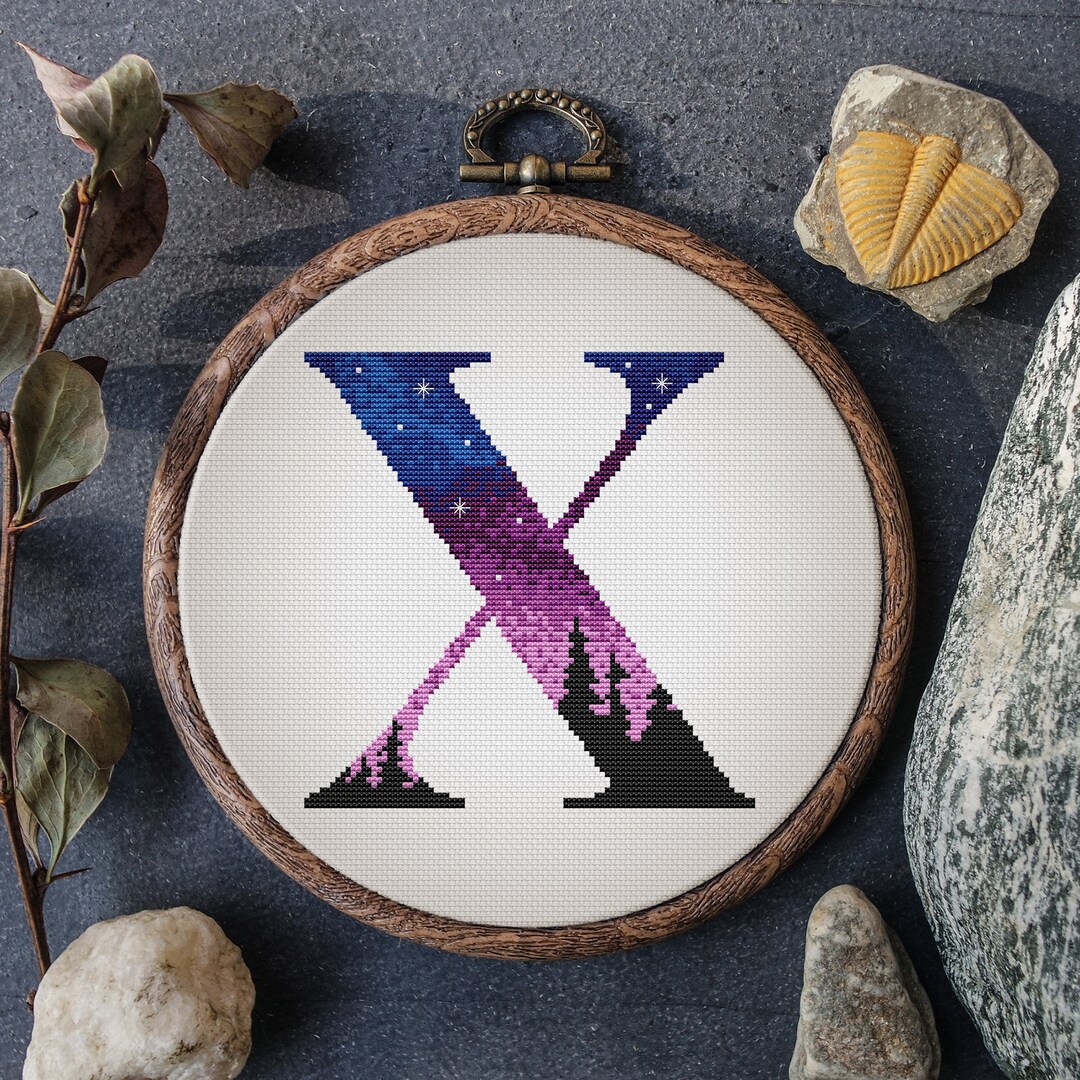 Monogram Cross Stitch Pattern, Counted, Letter Cross Stitch Chart ...