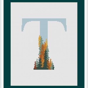 Letter Cross Stitch Pattern Modern Monogram Cross Stitch - Etsy