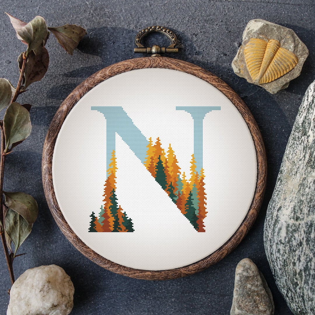 Monogram Cross Stitch Pattern, Counted Letter Cross Stitch Designs ...